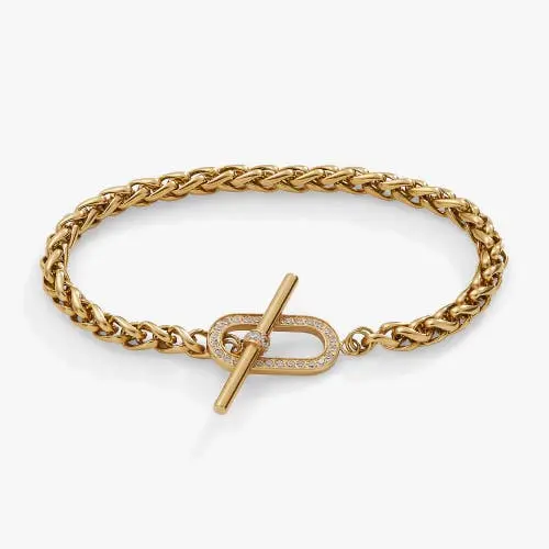 ALEX AND ANI Pavé Toggle Chain Bracelet - Gold