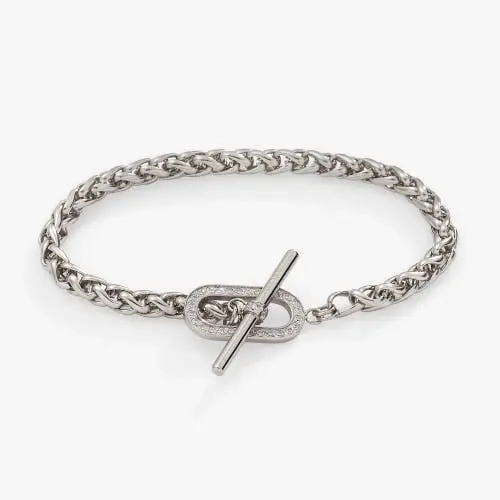 ALEX AND ANI Pavé Toggle Chain Bracelet - Silver