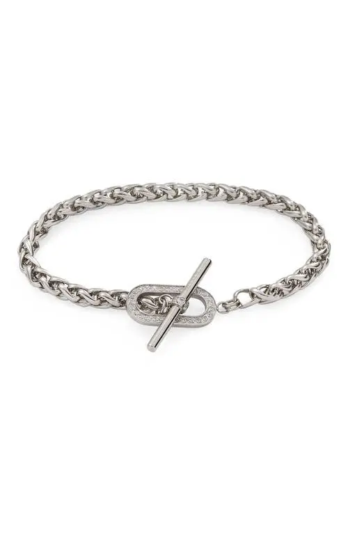 ALEX AND ANI Pavé Toggle Chain Bracelet - Silver