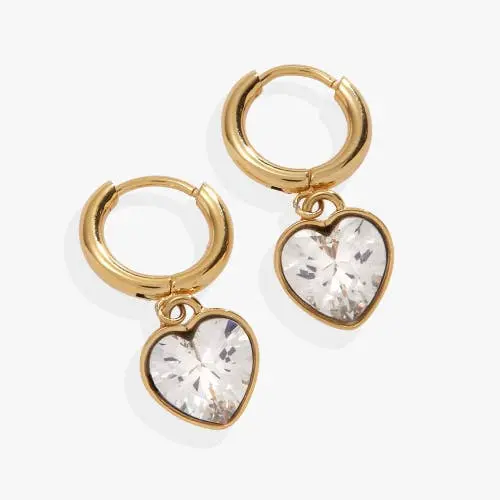 ALEX AND ANI Heart Huggie Hoop Earrings - Gold