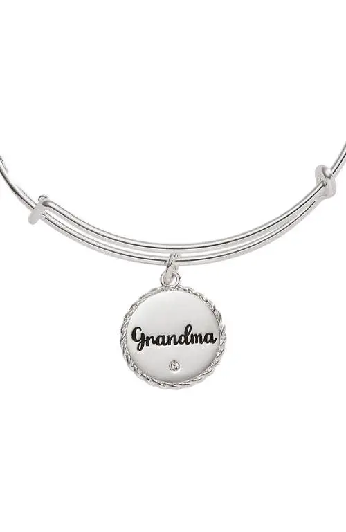 ALEX AND ANI Grandma Charm Bangle Bracelet - Silver