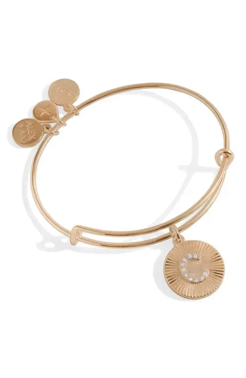 ALEX AND ANI Pave Starburst Initial Bangle Bracelet - Gold - C