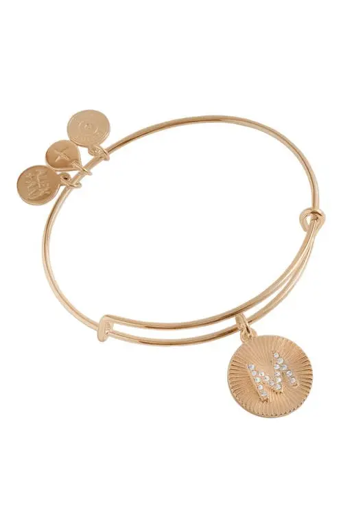 ALEX AND ANI Pave Starburst Initial Bangle Bracelet - Gold - M