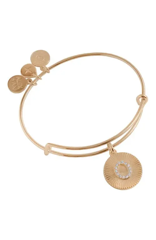 ALEX AND ANI Pave Starburst Initial Bangle Bracelet - Gold - O