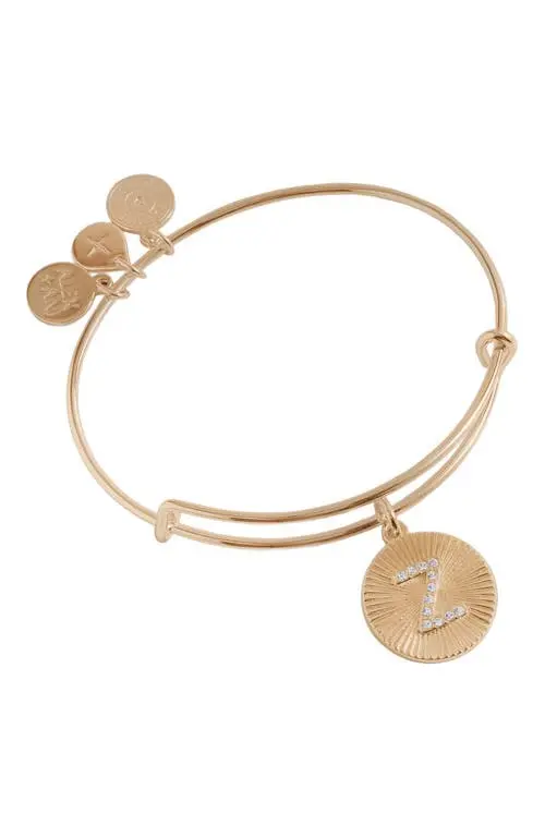 ALEX AND ANI Pave Starburst Initial Bangle Bracelet - Gold - Z
