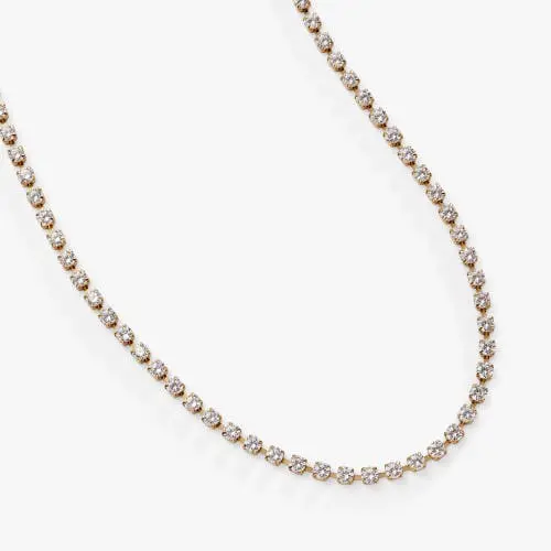 ALEX AND ANI Crystal Tennis Chain Necklace - Gold