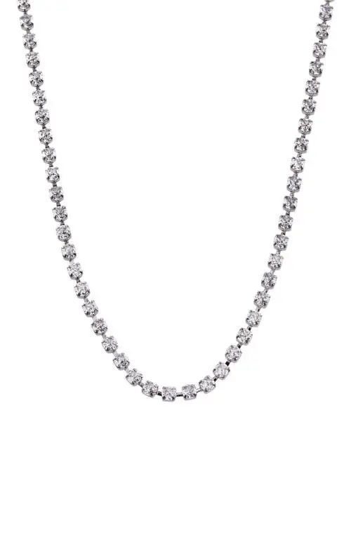 ALEX AND ANI Crystal Tennis Chain Necklace - Silver