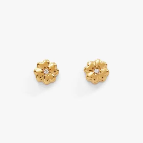 ALEX AND ANI Clover Stud Earrings - Gold