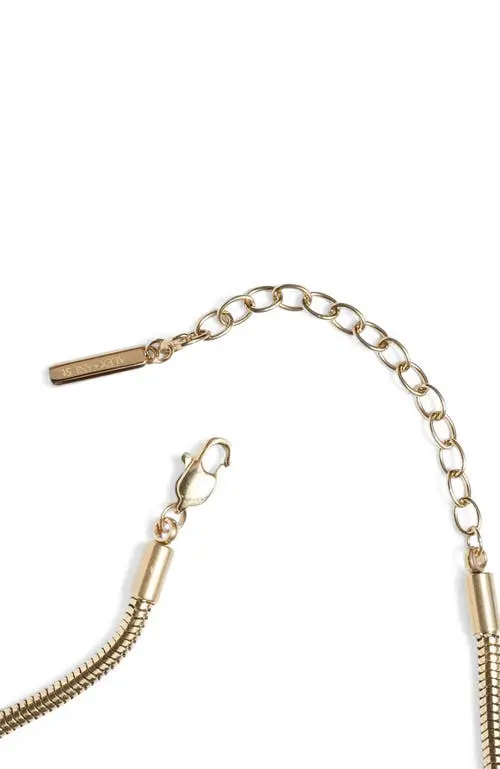 ALEX AND ANI Round Herringbone Layering Necklace - Gold
