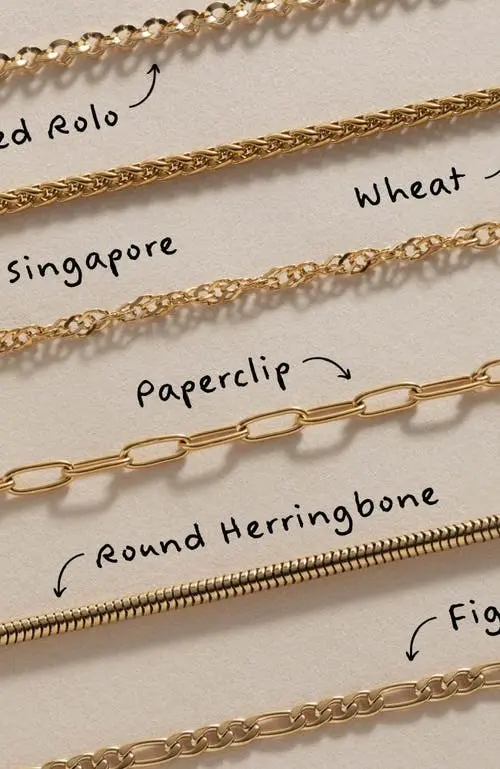 ALEX AND ANI Round Herringbone Layering Necklace - Gold
