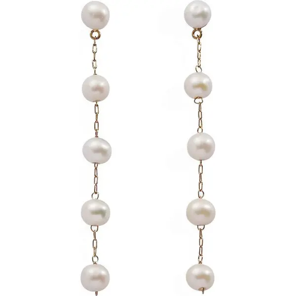 ALEX AND ANI Freshwater Drop Earrings - Pearl