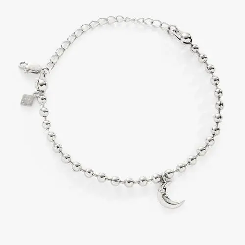 ALEX AND ANI Moon Charm Ball Chain Bracelet - Silver
