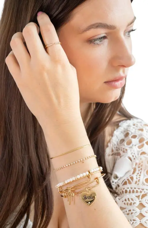 ALEX AND ANI 2 Row Crystal Tennis Chain Bracelet - Gold