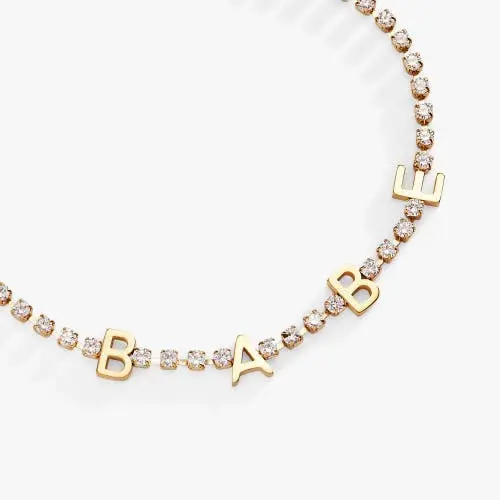 ALEX AND ANI Babe Crystal Tennis Chain Bracelet - Gold