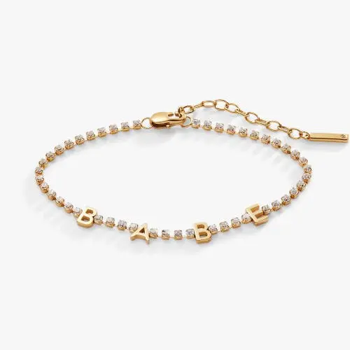 ALEX AND ANI Babe Crystal Tennis Chain Bracelet - Gold
