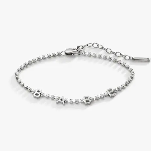ALEX AND ANI Babe Crystal Tennis Chain Bracelet - Silver