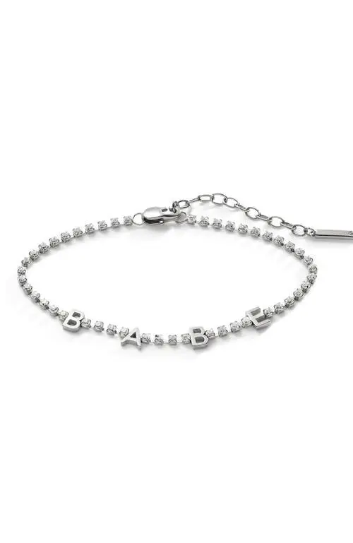 ALEX AND ANI Babe Crystal Tennis Chain Bracelet - Silver