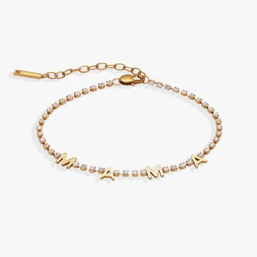 ALEX AND ANI Mama Tennis Bracelet - Gold