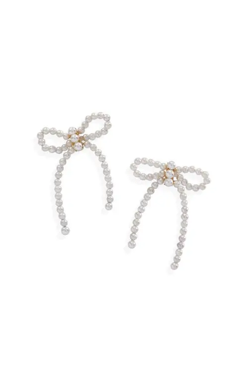 ALEX AND ANI Bow Stud Earrings - Pearl