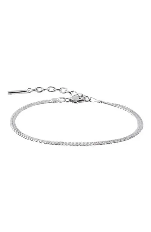 ALEX AND ANI Everyday Herringbone Chain Bracelet - Silver