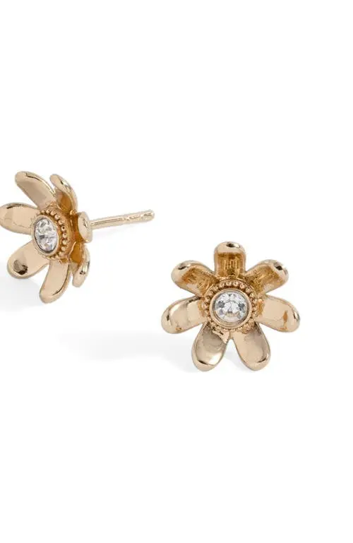ALEX AND ANI Puffy Flower Stud Earrings - Gold