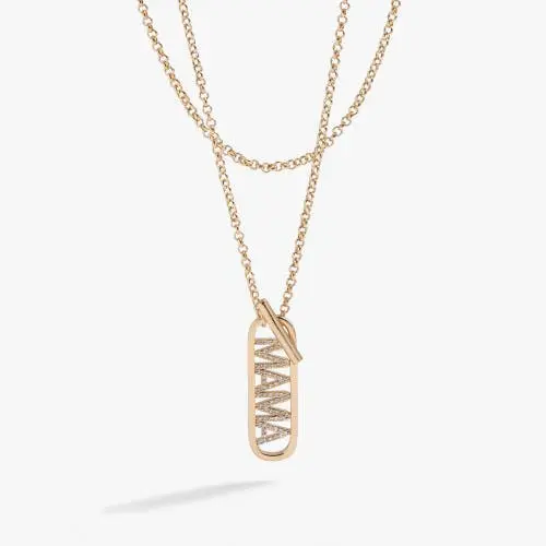ALEX AND ANI Mama Pave Toggle Necklace - Gold