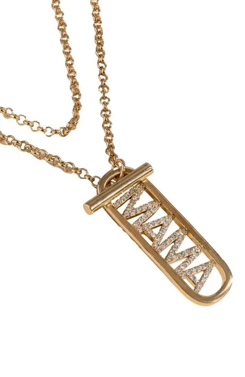 ALEX AND ANI Mama Pave Toggle Necklace - Gold