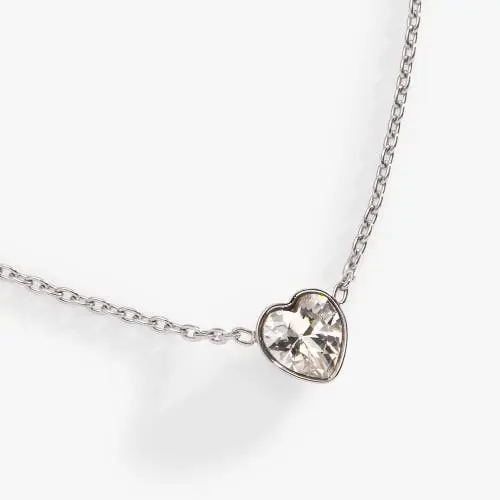 ALEX AND ANI Heart Pendant Necklace - Silver