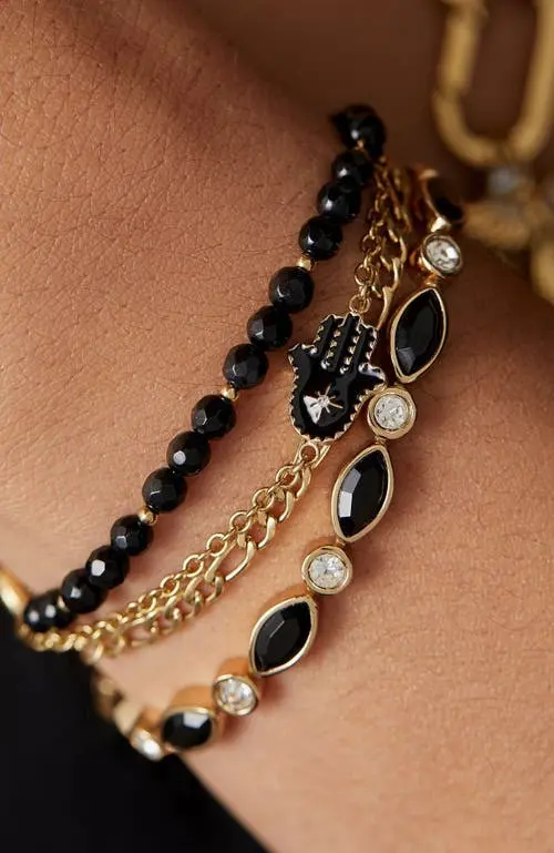 ALEX AND ANI Hamsa Bracelet Set - Gold