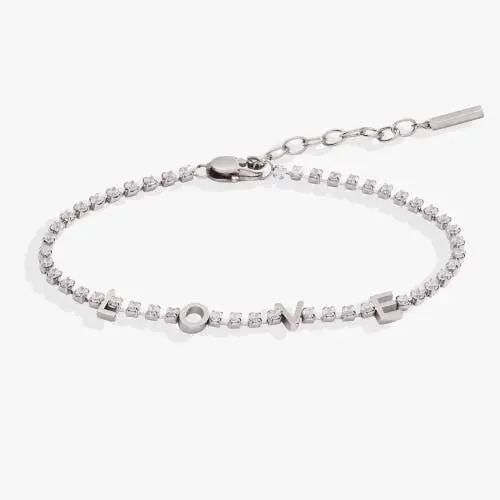 ALEX AND ANI Love Tennis Bracelet - Silver
