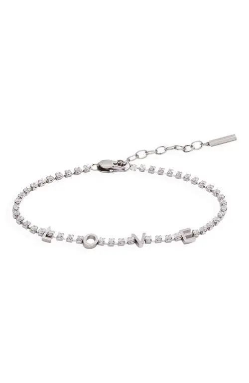 ALEX AND ANI Love Tennis Bracelet - Silver