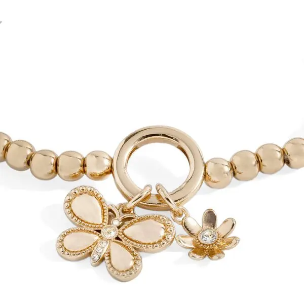 ALEX AND ANI Puffy Butterfly Charm Bracelet - Gold