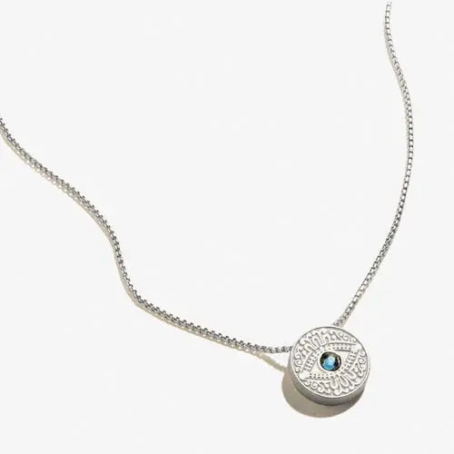 ALEX AND ANI Evil Eye Crystal Chain Necklace - Silver