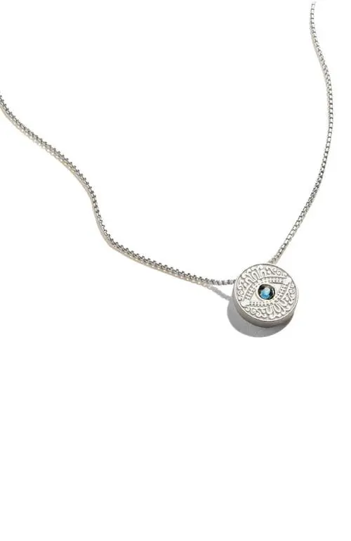 ALEX AND ANI Evil Eye Crystal Chain Necklace - Silver