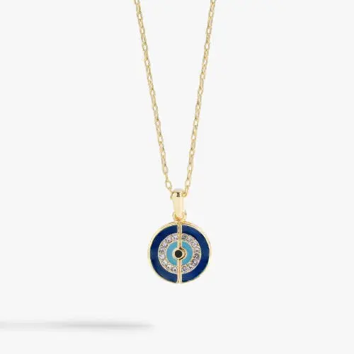 ALEX AND ANI Evil Eye Mantra Necklace - Gold