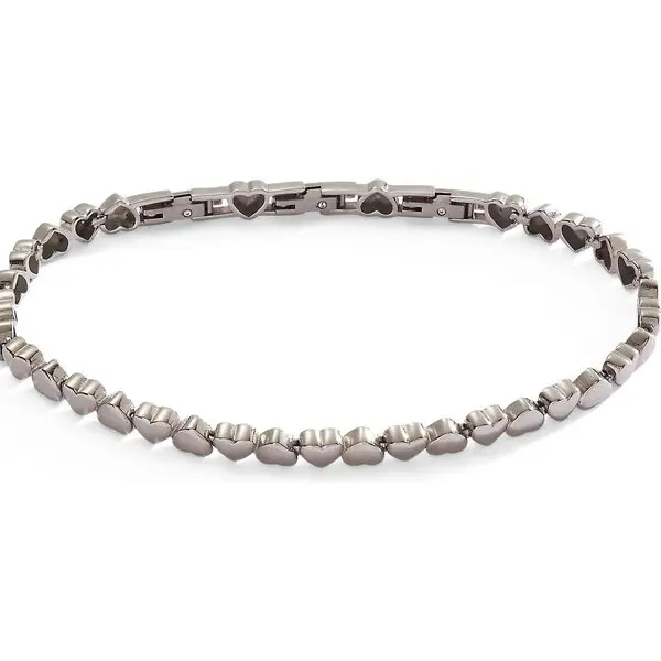 ALEX AND ANI Heart Charm Tennis Bracelet - Silver
