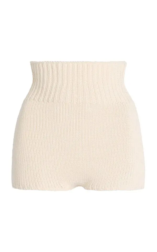 AISLING CAMPS Batty Rider Cotton-blend Shorts - Ivory