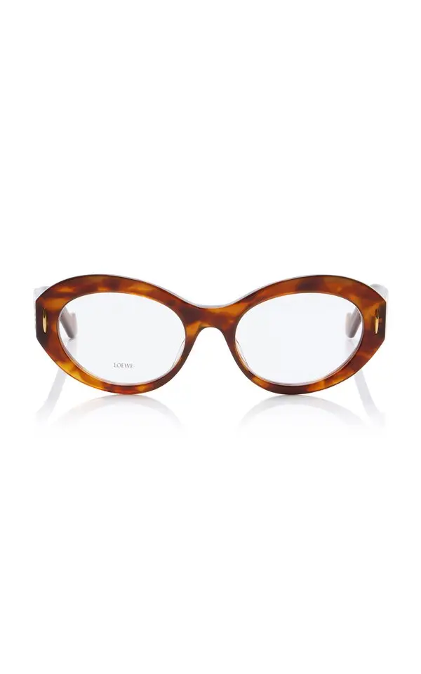 Loewe Anagram Round-frame Acetate Glasses - Brown