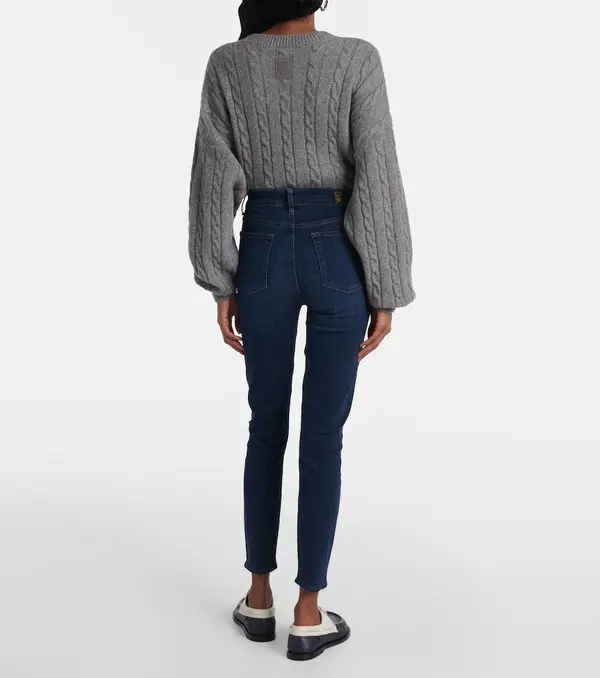 7 For All Mankind Aubrey High-rise Cropped Skinny Jeans