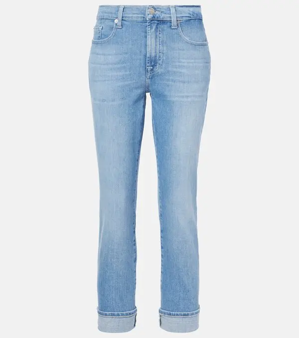 7 For All Mankind Mid-rise Skinny Jeans - Blue