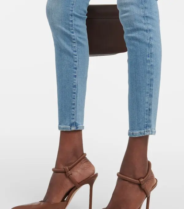 7 For All Mankind Mid-rise Skinny Jeans In Intro Wash - Blue