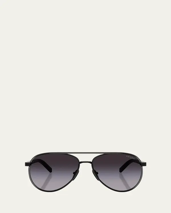 Prada Pr B57s Aviator Sunglasses - Black