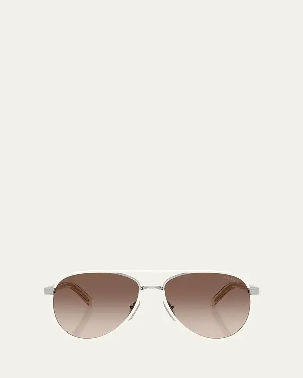 Prada Pr B57s Aviator Sunglasses - Brown Gradient