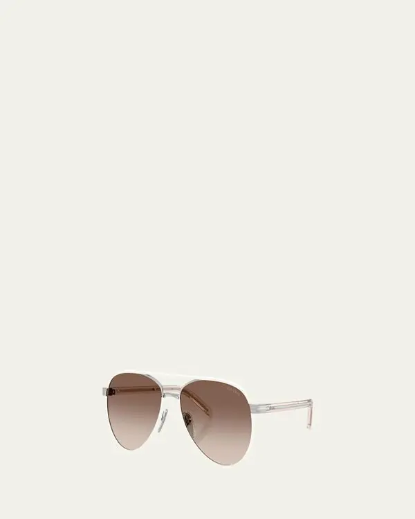 Prada Pr B57s Aviator Sunglasses - Brown Gradient