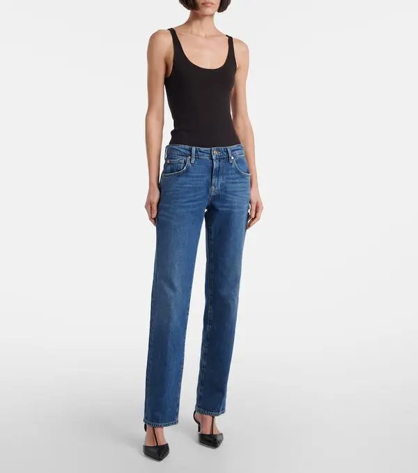 7 For All Mankind Calie Mid-rise Straight Leg Jeans