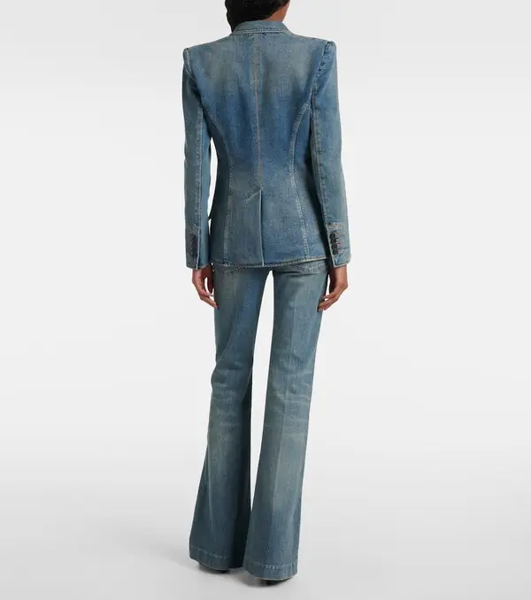 Alexander McQueen Stone Wash Denim Blazer