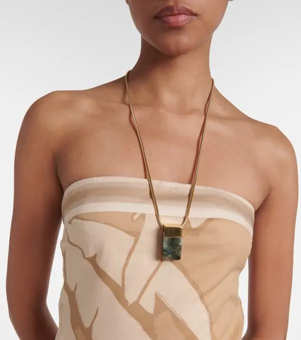 Johanna Ortiz Palms Pontoon Cotton Poplin Midi Dress - Beige