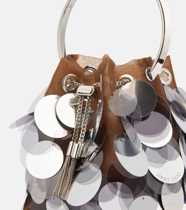 JIMMY CHOO Bon Bon Sequined Bucket Bag