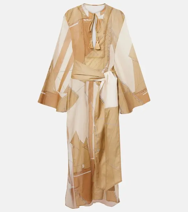 Johanna Ortiz Aqua Cruiser Cotton Voile Kaftan - Neutrals