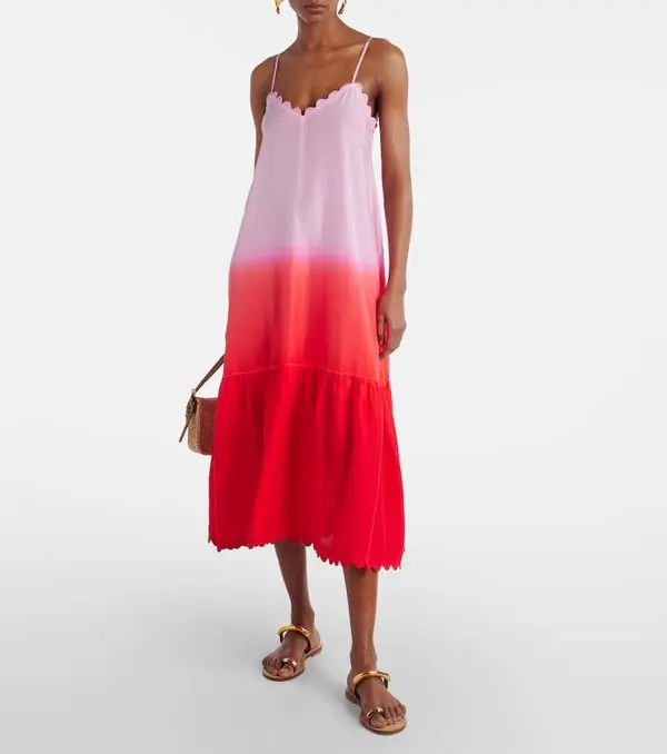 JULIET DUNN Ombre Silk Midi Dress